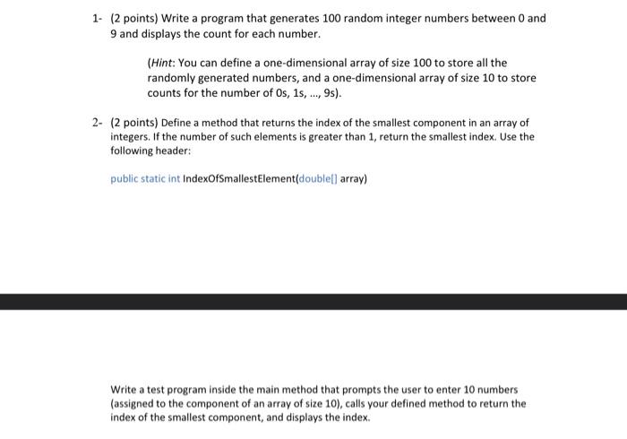 Solved 1 2 Points Write A Program That Generates 100 