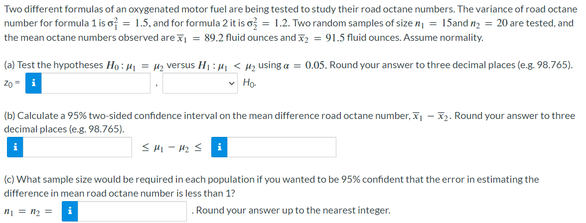 Solved Two different formulas of an oxygenated motor fuel | Chegg.com