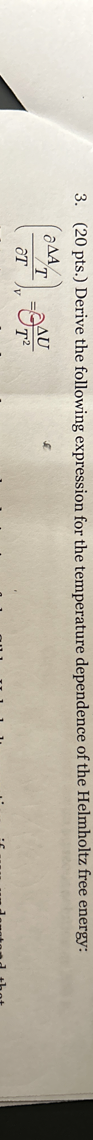 Solved (20 ﻿pts.) ﻿Derive the following expression for the | Chegg.com