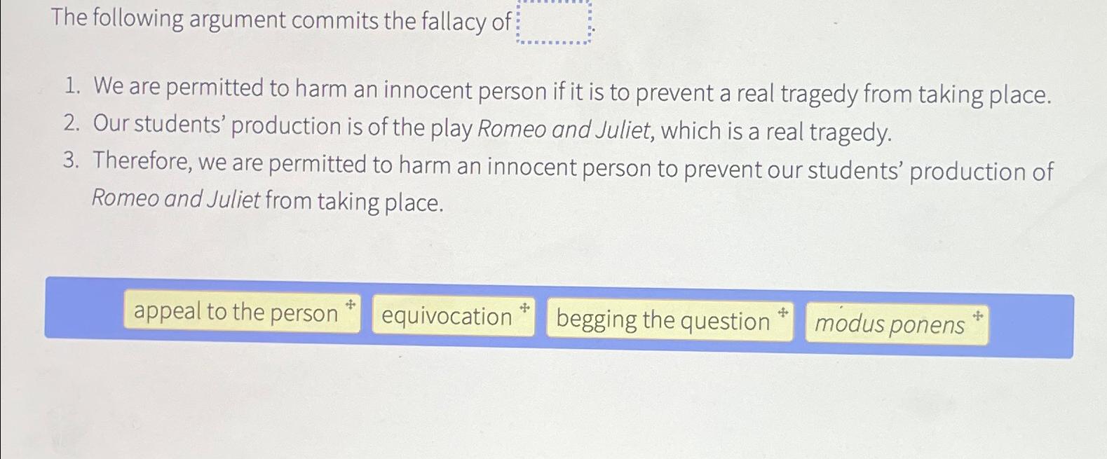 Solved The following argument commits the fallacy ofWe are | Chegg.com