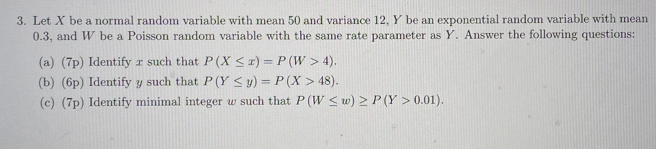 Solved Let x ﻿be a normal random variable with mean 50 ﻿and | Chegg.com