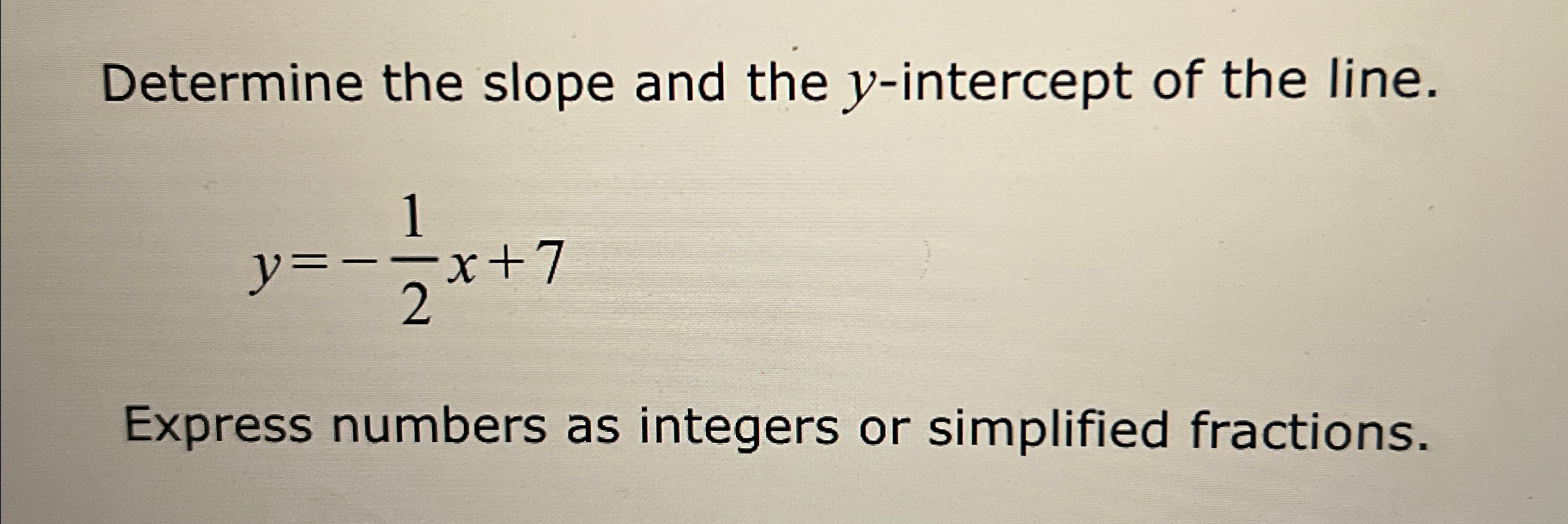 Solved Determine the slope and the y-intercept of the | Chegg.com