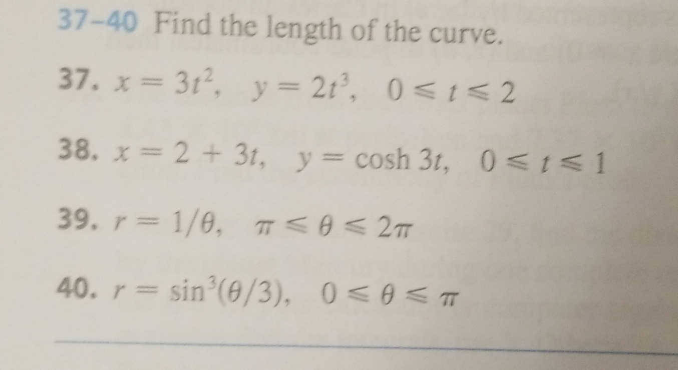 Solved 37-40 ﻿Find the length of the | Chegg.com