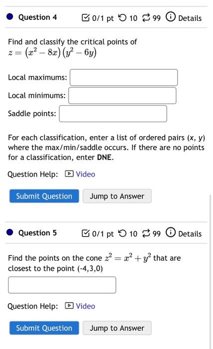 Solved Find and classify the critical points of | Chegg.com