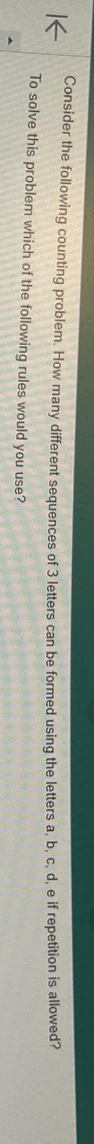 Solved Consider the following counting problem. How many | Chegg.com