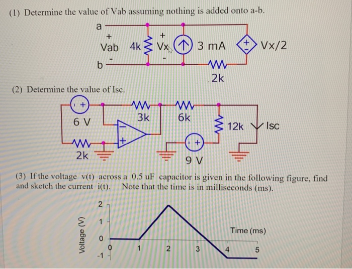 Solved ov ws (1) Determine the value of Vab assuming nothing | Chegg.com