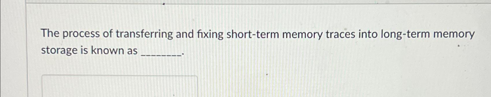 Solved The process of transferring and fixing short-term | Chegg.com