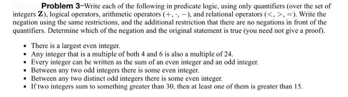 Solved Problem 3-Write each of the following in predicate | Chegg.com