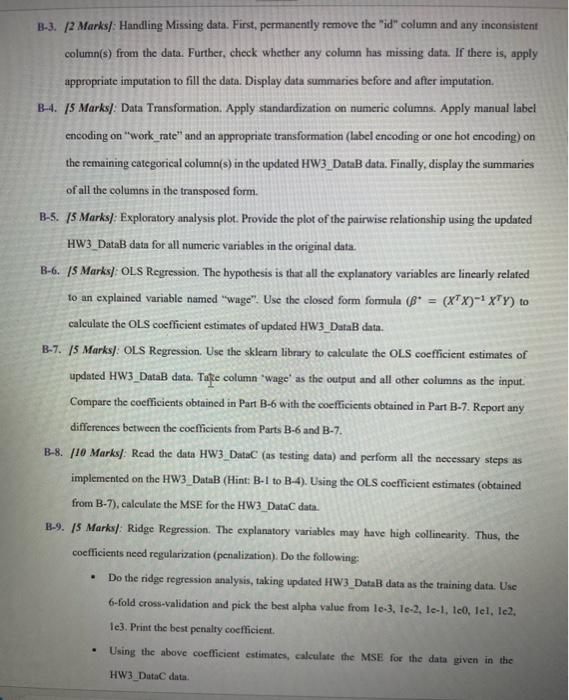 Problem B [50 Marks]: Solve all the questions using | Chegg.com