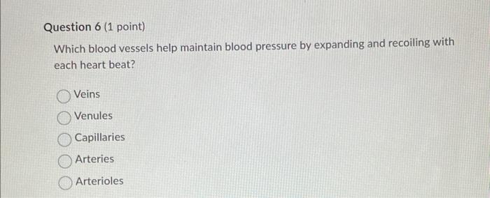 Solved regulates blood pressure and blood flow | Chegg.com