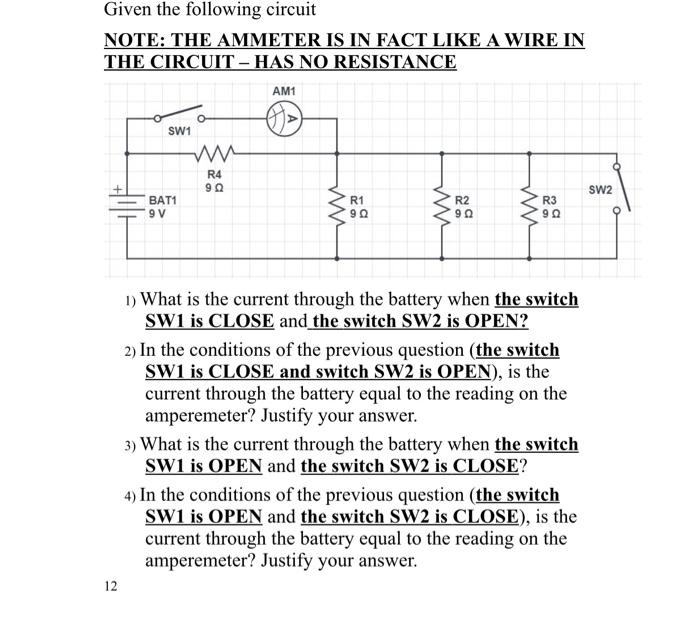 Solved Given the following circuit SW2 SW1 w R1 200 R2 300 | Chegg.com