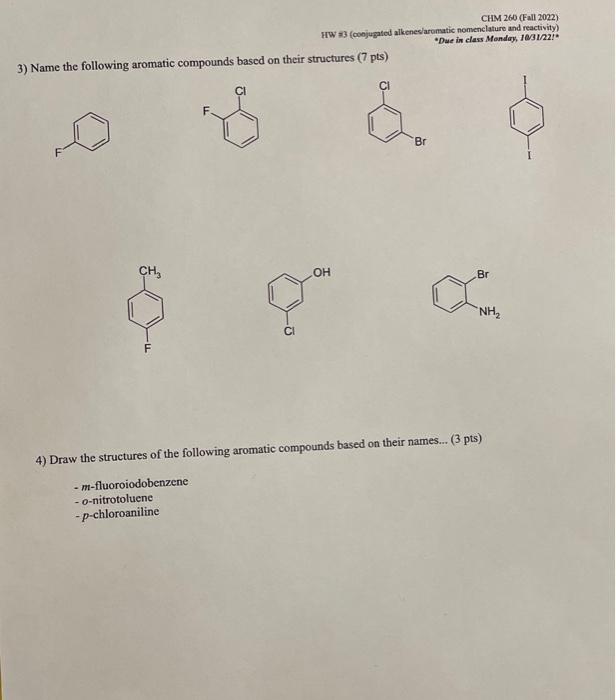 Solved 4 Draw The Structures Of The Following Aromatic