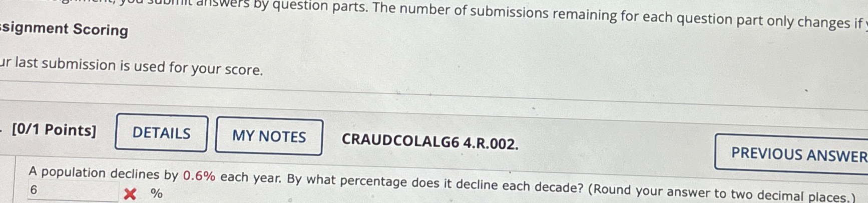 Solved signment Scoringur last submission is used for your | Chegg.com