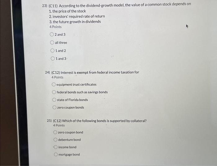 Solved 23) (C11) According to the dividend-growth model, the | Chegg.com