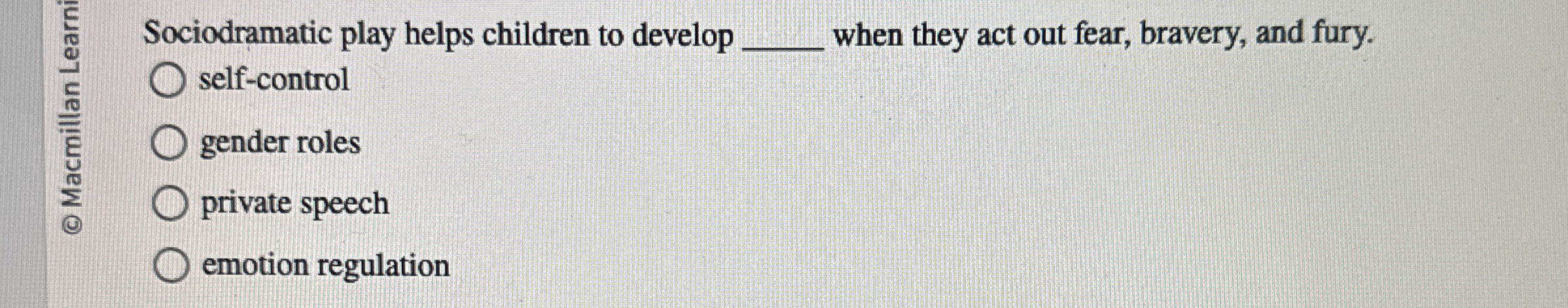 Solved Sociodramatic play helps children to developwhen they | Chegg.com