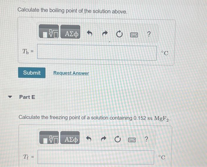 Solved Calculate the freezing point of a solution containing | Chegg.com