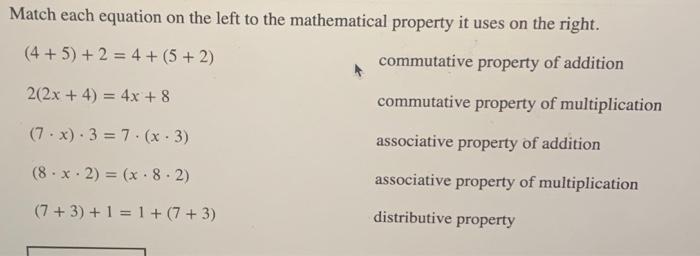 Solved Match each equation on the left to the mathematical | Chegg.com