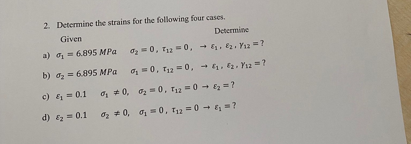 Determine the strains for the following four | Chegg.com