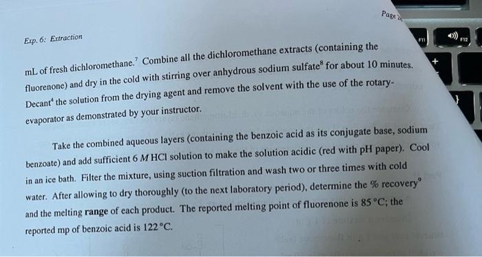 Solved Experiment 6 Sumnoer 12 Extraction Introduction: | Chegg.com