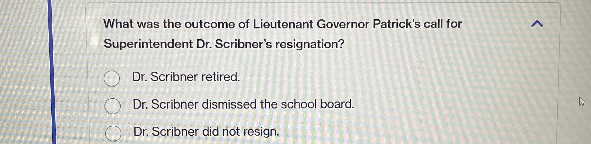 Solved What was the outcome of Lieutenant Governor Patrick's | Chegg.com