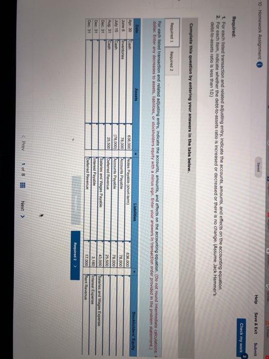 Solved - 10 - Homework Assignment Seved Help Save & Exit | Chegg.com Solved - 10 - Homework Assignment Seved Help Save & Exit | Chegg.com