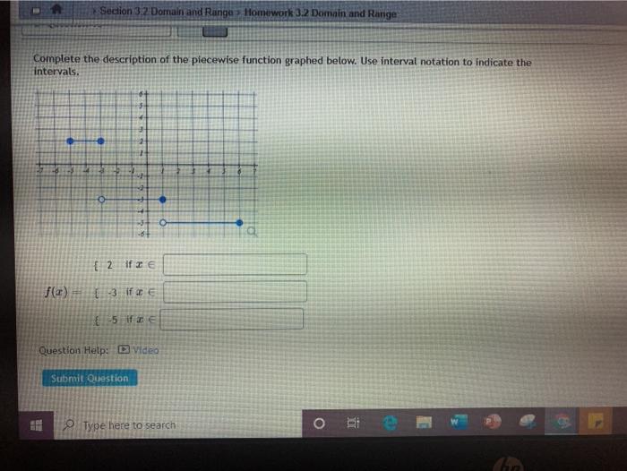 Solved Section 3.2 Domain and Range Homework 3.2 Domain and | Chegg.com