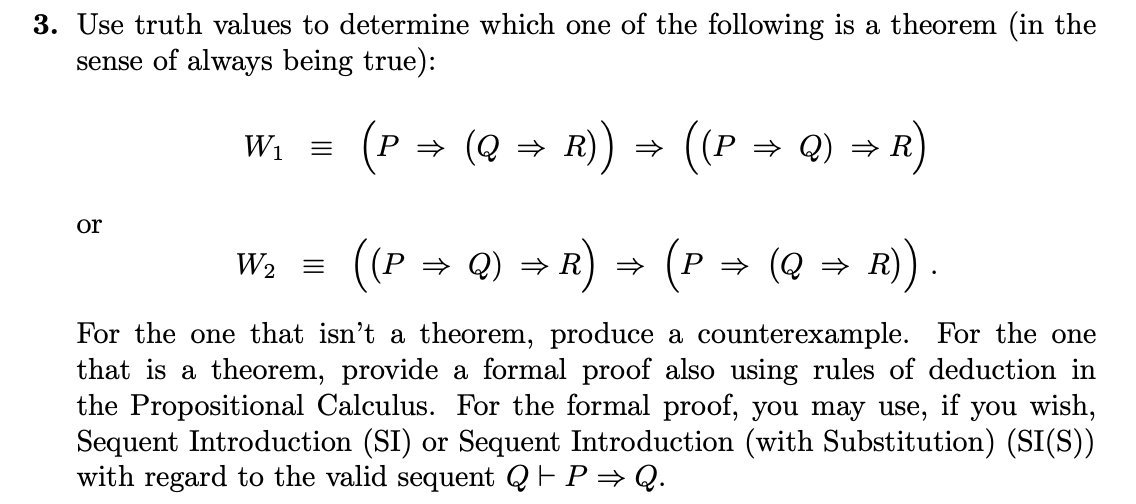 Solved Use truth values to determine which one of the | Chegg.com