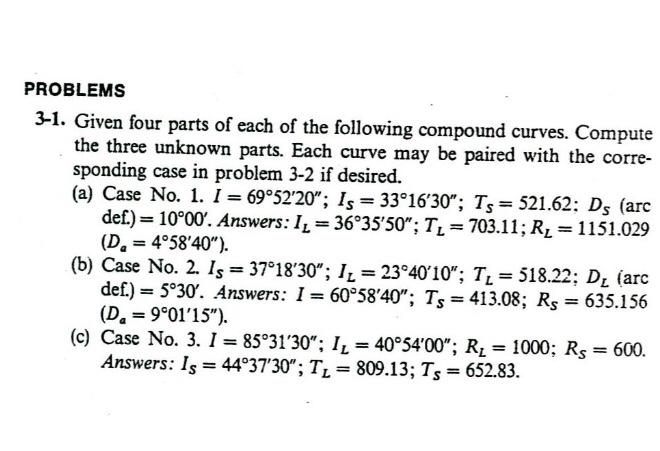 Solved PROBLEMS 3-1. Given four parts of each of the | Chegg.com