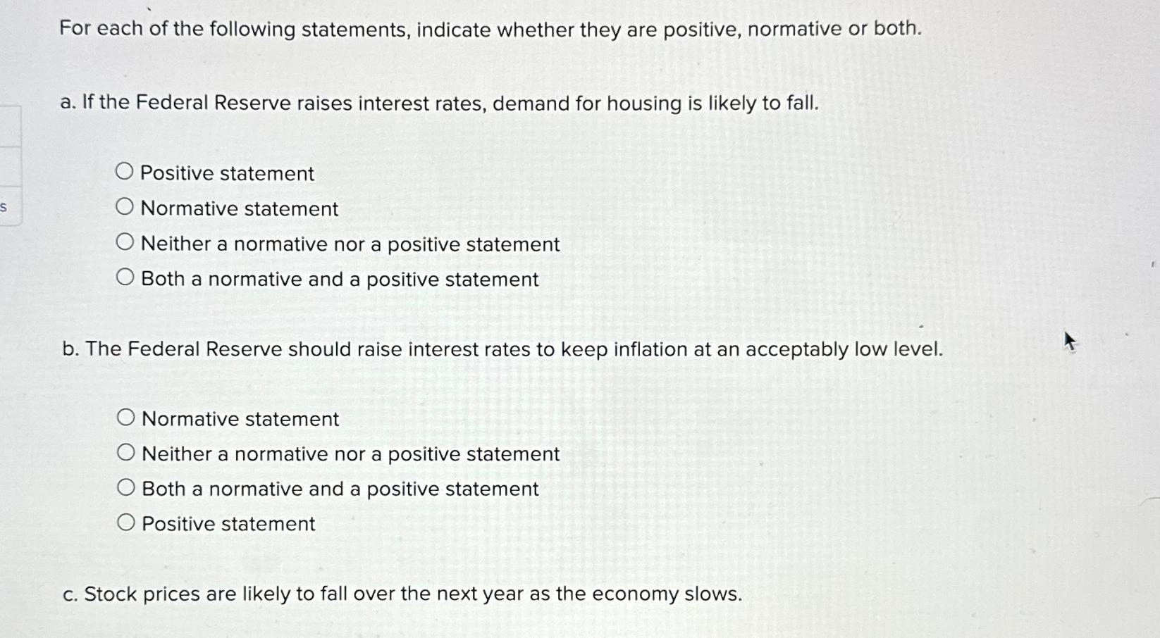 Solved For each of the following statements, indicate | Chegg.com