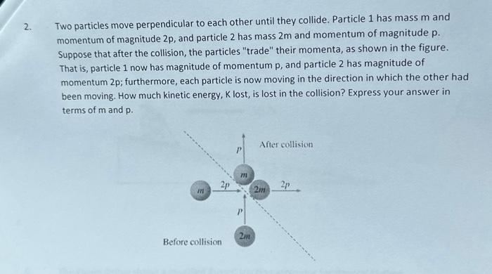 Solved Two particles move perpendicular to each other until | Chegg.com