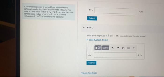 Solved A spherical capacitor is formed from two concentric | Chegg.com