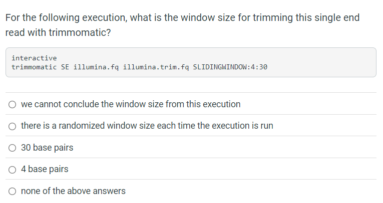 Solved For the following execution, what is the window size | Chegg.com