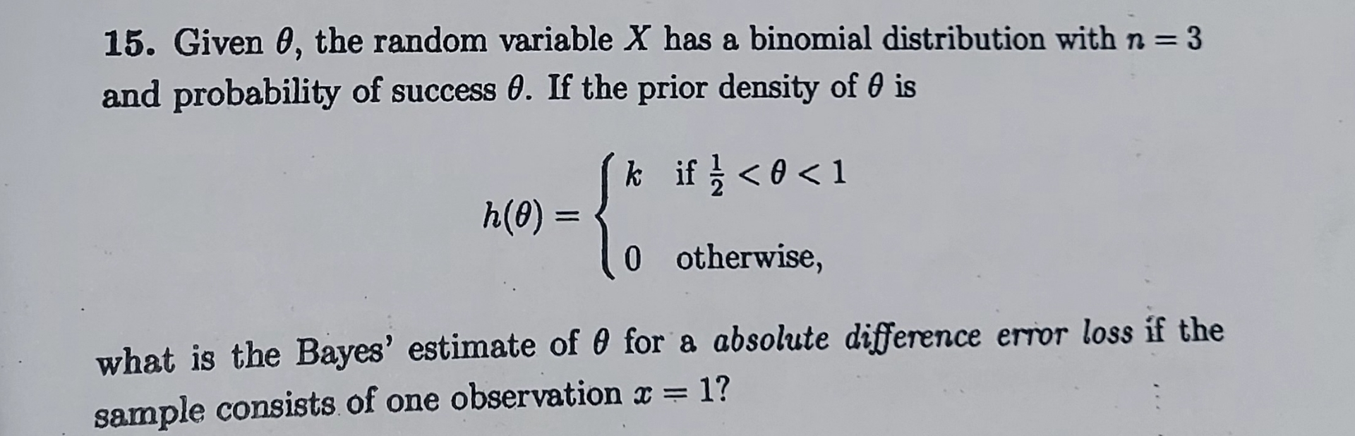 Solved Given θ, ﻿the random variable x ﻿has a binomial | Chegg.com