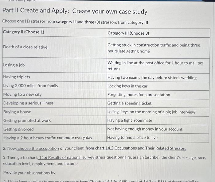 Solved Part II Create and Apply: Create your own case study | Chegg.com