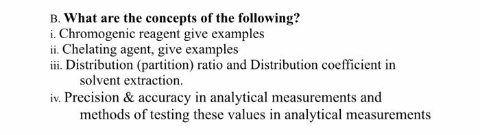 Solved B. What are the concepts of the following? i. | Chegg.com