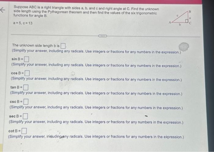 K Suppose ABC is a right triangle with sides a, b, | Chegg.com