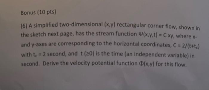 Bonus (10 pts) (6) A simplified two-dimensional (x,y) | Chegg.com Bonus (10 pts) (6) A simplified two-dimensional (x,y) | Chegg.com