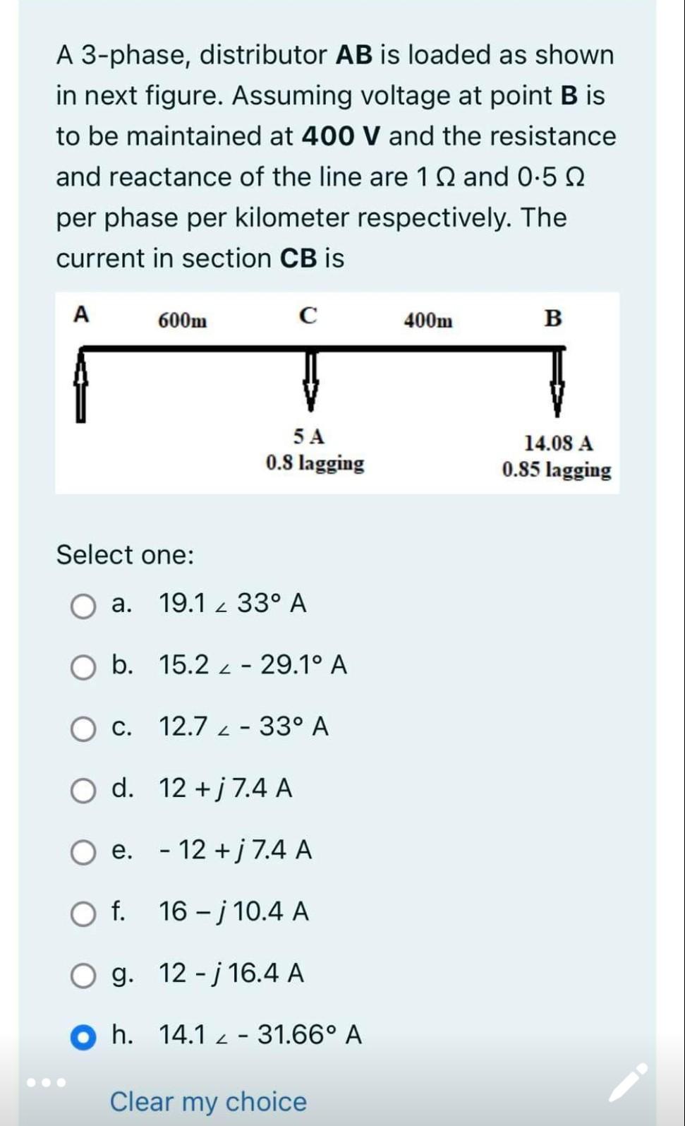 Solved A 3-phase, distributor AB is loaded as shown in next | Chegg.com