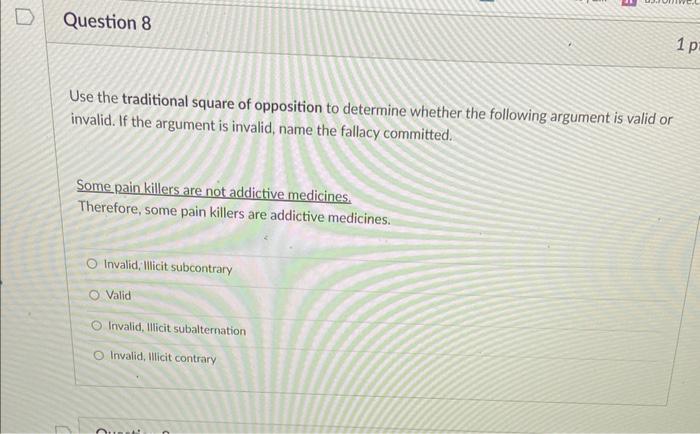 Solved Use the traditional square of opposition to determine | Chegg.com