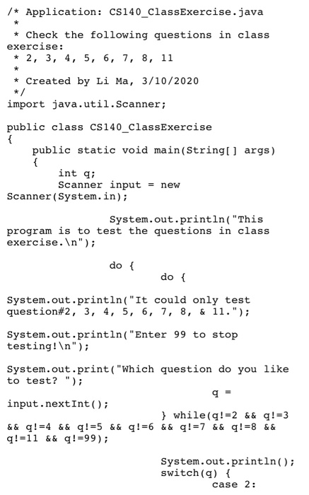 Solved how to put questions 2,3,4 in this java program? i | Chegg.com