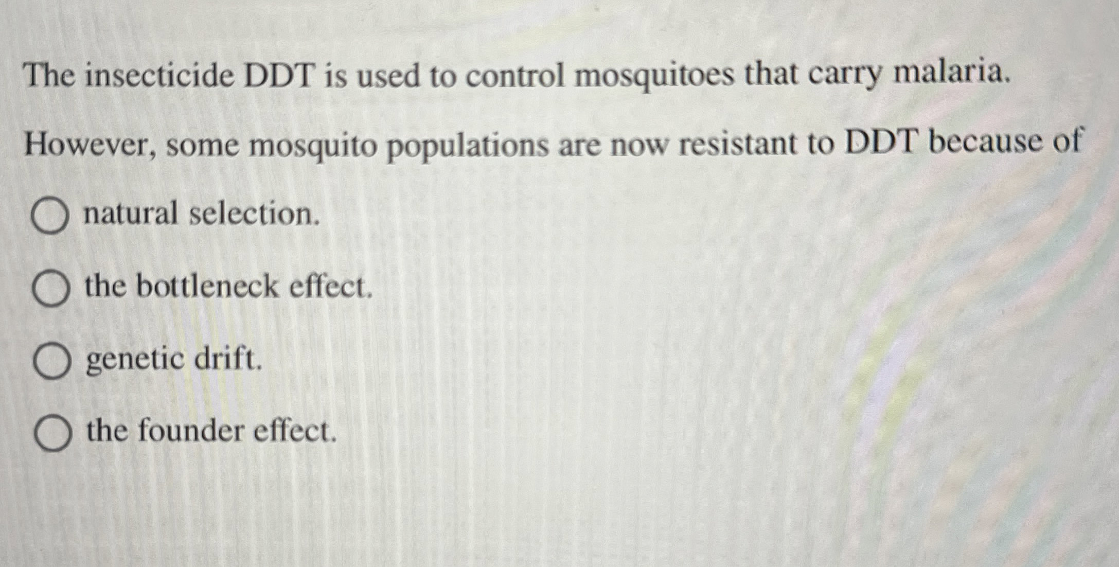 The insecticide DDT is used to control mosquitoes | Chegg.com
