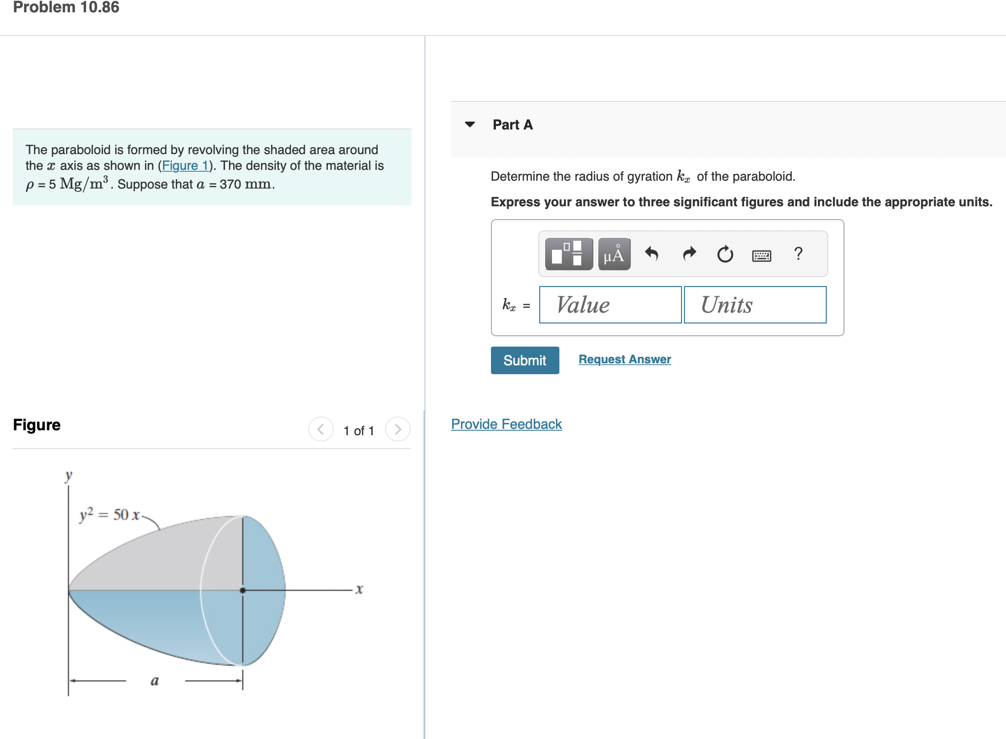 Solved The paraboloid is ﻿formed by ﻿revolving the shaded | Chegg.com