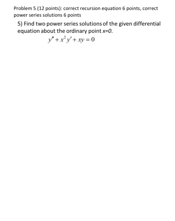 Solved Problem 5 (12 ﻿points): correct recursion equation 6 | Chegg.com