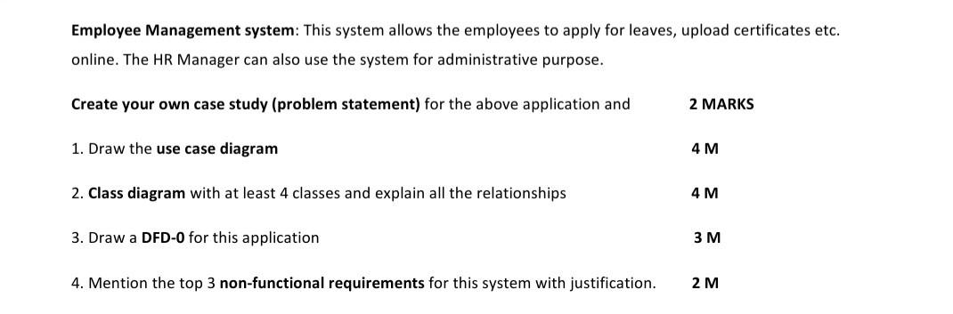 Solved Employee Management system: This system allows the | Chegg.com