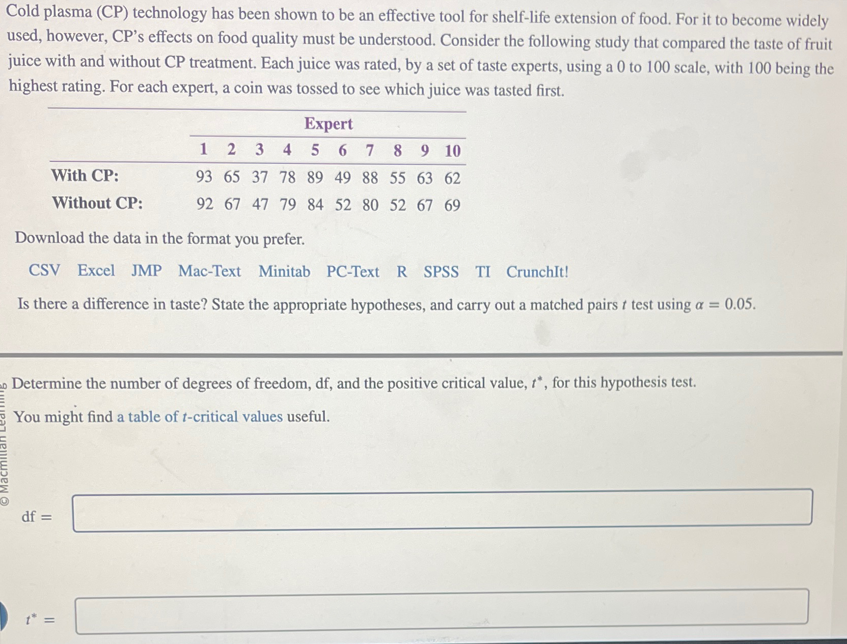 Solved Cold plasma (CP) ﻿technology has been shown to be an | Chegg.com