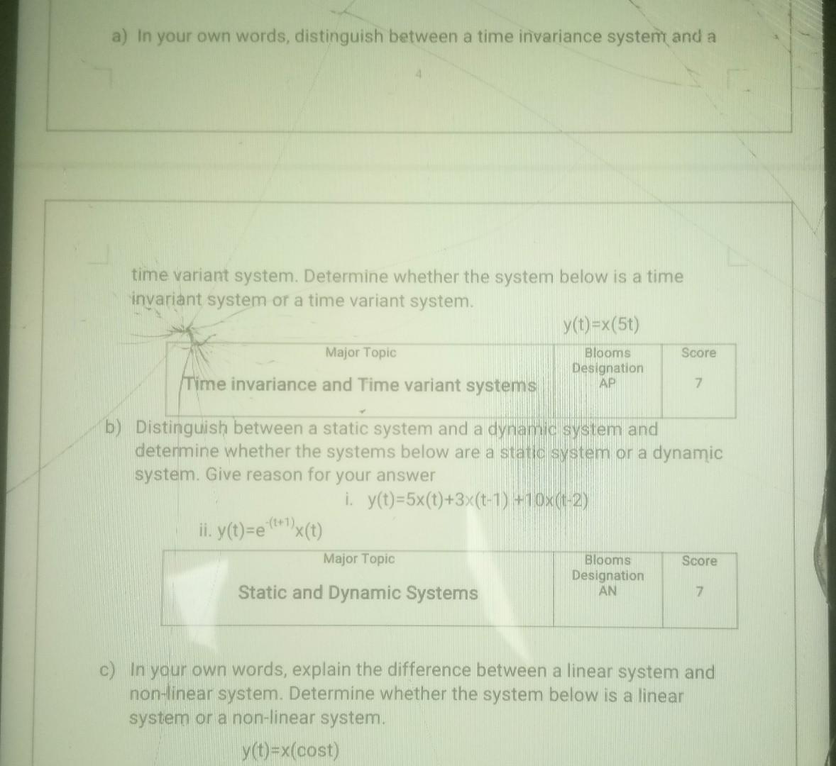 Solved a) In your own words, distinguish between a time | Chegg.com
