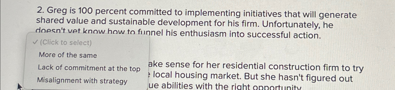 Solved Greg is 100 ﻿percent committed to implementing | Chegg.com