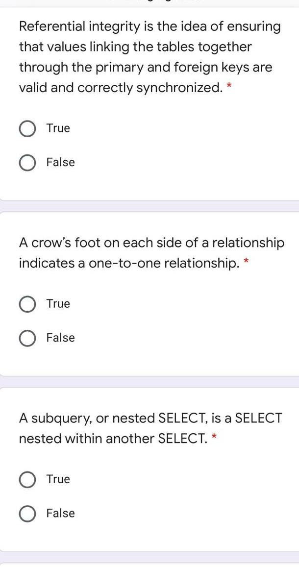 Solved Referential integrity is the idea of ensuring that | Chegg.com