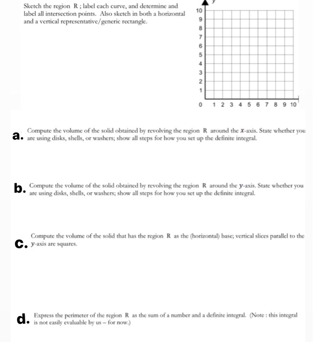Solved Sketch the region R; label each curve, and determine | Chegg.com