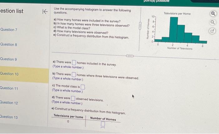 Solved estion list Question 7 Question 8 Question 9 Question | Chegg.com